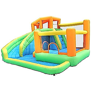 Bouncy Castle, Inflatable Castle for Kids Inflatable Castle Family Children's Playground Outdoor Play Equipment Small Trampoline Slide (Outdoor Sports)