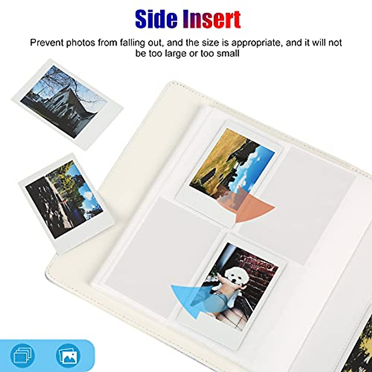 256 Pockets Photo Album for Fujifilm Instax 11 12 9 40 Mini Camera, Polaroid Camera, Photo Album for Fujifilm Instax Mini Evo Liplay 90 8 7+ Instant Camera, Polaroid HP Zink 2x3" Photos (Magic Silver)