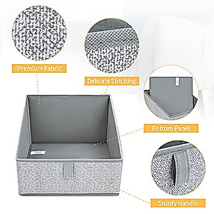 DIMJ Closet Baskets, 6 Packs Trapezoid Storage Bins, Fabric Baskets for Organizing Shelves, Foldable Storage Cube Bins for Toys, Baby Toiletry, Office Supplies, DVDs, Books