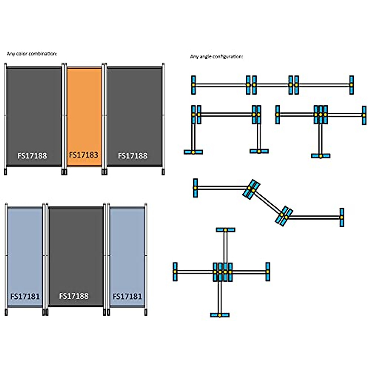 Proman Products FS17183 Galaxy II Indoor/Outdoor Room Divider (2-Panels, 24" w/Panel), Water Repellent Fabric, Metal Frame, 50.25" W x 12" D x 71" H, Orange