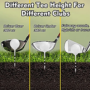 Kamitty Golf Tees Plastic, Unbreakable Golf Tees 3 1/4" Pack of 50 with Big Cup & 8 Prongs, (Color Rings 50 Pack)