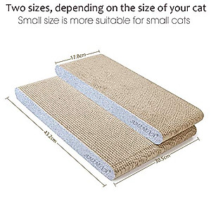 AMZNOVA Cat Scratcher, Cardboard Cat Scratchers, Durable & Recyclable Scratch Pad, Colors Series, Narrow, Glitter Silver