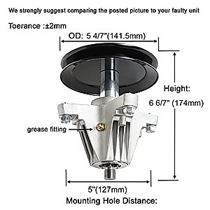 q&p Outdoor Power 618-06991 Fits MTD Most 200 and 700 Series mowers with 42" Deck Outdoor Power Spindle Assembly Bracket Replaces MTD 618-06991 with Mounting Screws