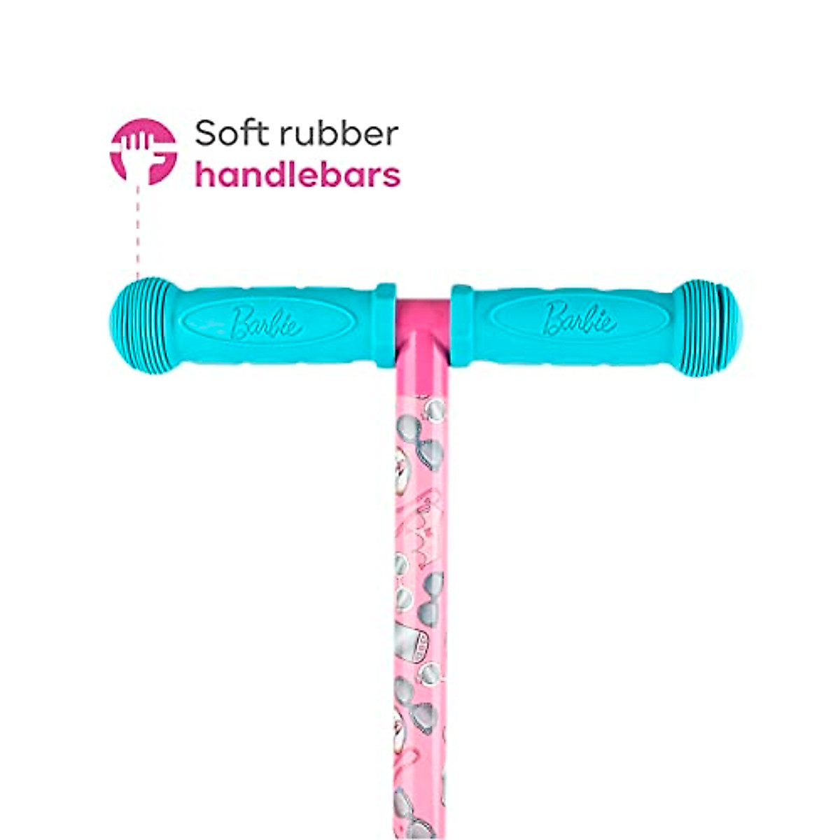 Barbie Self Balancing Kick Scooter with Light Up Wheels, Extra Wide Deck, 3 Wheel Platform, Foot Activated Brake, 75 lbs Limit, Kids & Toddlers Girls or Boys, for Ages 3 and Up