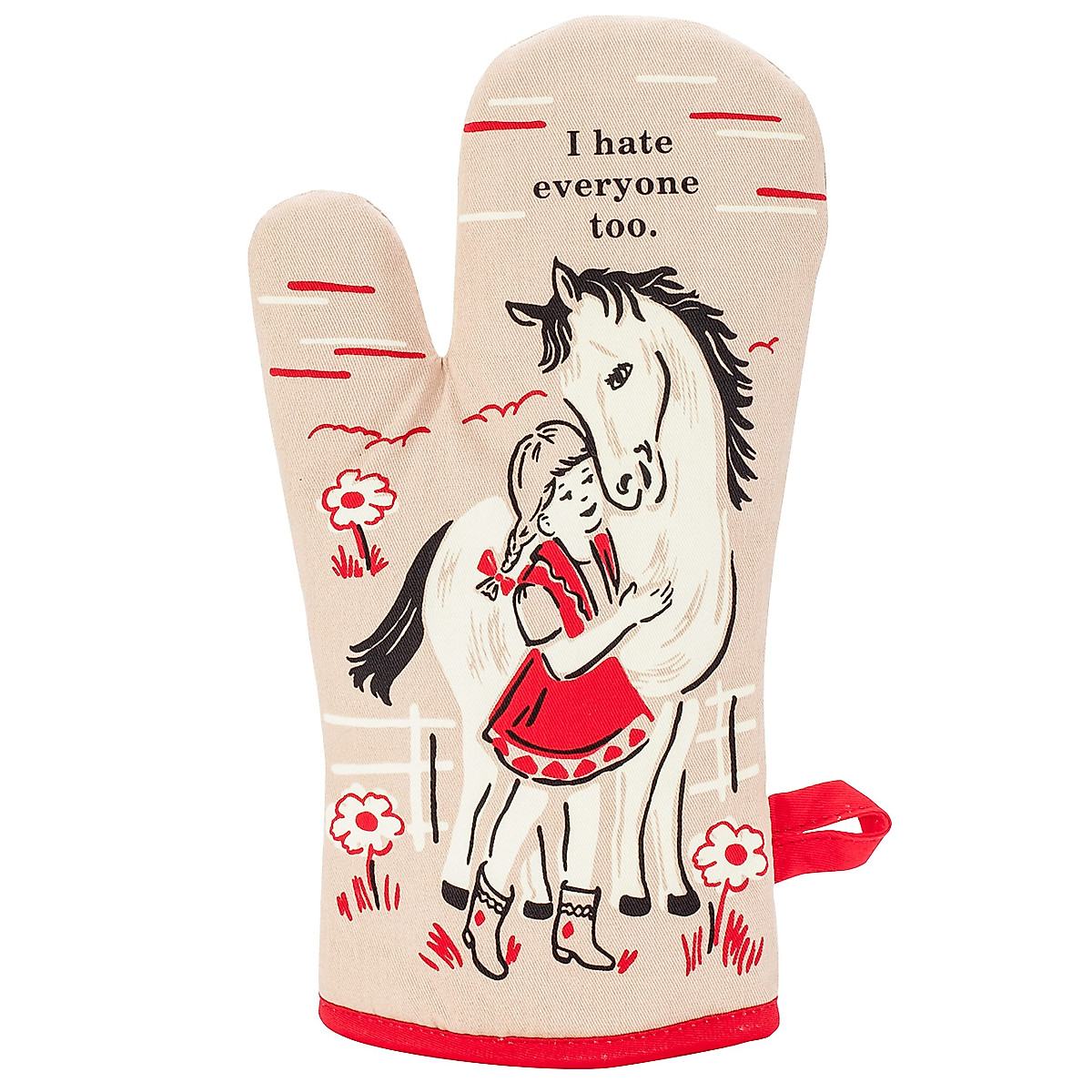 Blue Q Oven Mitt ~ I Hate Everyone Too. Super-Insulated Quilting, Comfy, Natural-Fitting Shape, 100% Cotton. (I Hate Everyone Too)