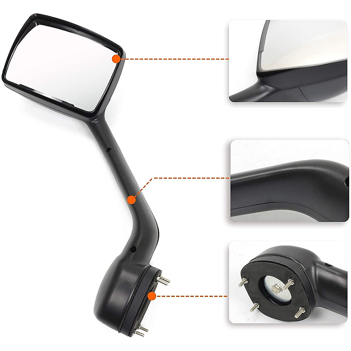 Aostirmotor Black Hood Mirrors Fit for KENWORTH T680 (2013-2020) Left and Right Pair Hood Mirrors Fit for Peterbilt 579 (2010-2017) Peterbilt 587 (2010-2017)