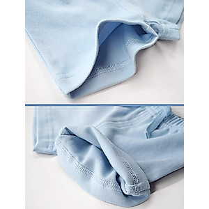 Teach Leanbh Unisex-Baby 3-Pack Cotton Soild Color Short with Drawstring 3-24 Months (3-6 Months, Green/Gray/Blue)