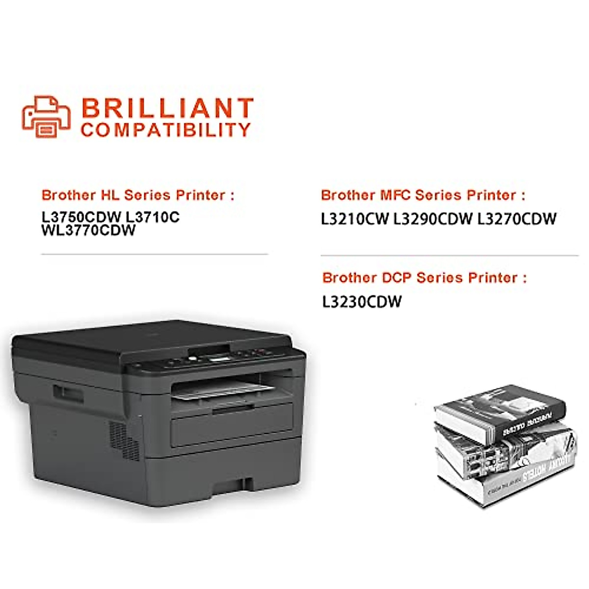 Ledes 4 Pack of TN227 TN223 Toner Cartridge Replacement for Brother MFC-L3710CW MFC-L3750CDW MFC-L3770CDW HL-L3210CW HL-L3230CDW Printer(Black Cyan Magenta Yellow