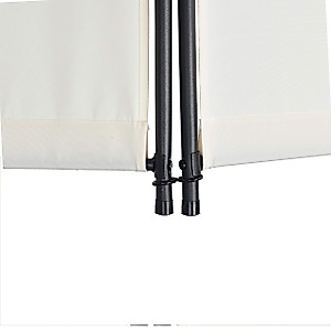 4 Panel Room Divider Privacy Screens Home Office Accents Folding Steel Frame White (White)