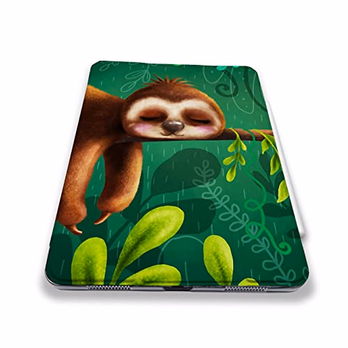 Kawaii Sloth Tropical Animal Pattern Case Compatible with All Generations iPad Air Pro Mini 5 6 11 inch 12.9 10.9 10.2 9.7 7.9 Plastic Fabric Cover Slim Smart Stand SN519 (8.3" Mini 6th gen)