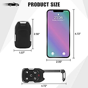 Car Key Fob Fit for GMC 2015-2020 Yukon/ Yukon XL Smart Key Compatible with Chevy 2015-2020 Suburban Chevrolet Tahoe (HYQ1AA) 6-Buttons 315 MHz Self-prgrammed Keyless Entry System