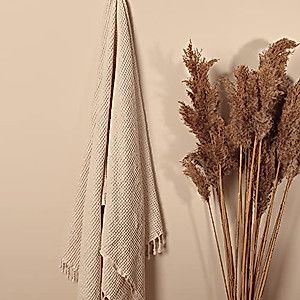 Puskul - Pack of 2 Waffle Towels - Thin, Lightweight, Quick Dry Bath Towels - Originally Turkish Waffle Towels for Hammam, Spa, Beach (Natural-Beige)