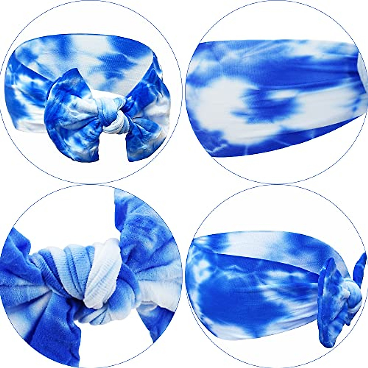 12 Nylon Bows Headbands with Soft Dye Bows for Newborn to 3 Months Baby Girls - Hair Accessories