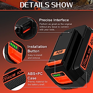 40 Volt 3.0Ah LBX2040 Replacement Battery for Black and Decker 40V Battery Compatible with Black and Decker Lithium Battery LBX2040 LBXR36 LBXR2036 LST540 LCS1240 LBX1540 LST136W Power Tools(Yellow)