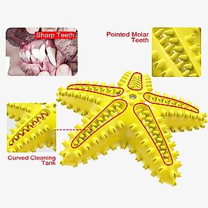 Woleigiao Dog Toys for Aggressive chewers Puppy chew Toys for Teething Squeaky Dog Toys Water Floating Chew Toy for Toothbrush Puppies and Small Dogs (Yellow)