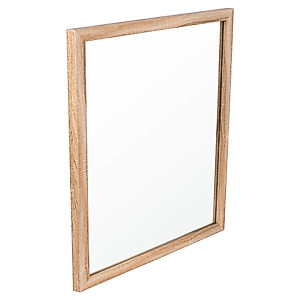 Truu Design Decorative Rectangular Solid Rectangular Wall Mirror, 16 x 20 inches, Beige