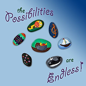 Craft Rocks for Rock Painting, 7 Smooth Flat Surfaced Stones for Kindness Stones and Rock Painting, 2" - 3.5" Inch River Rocks