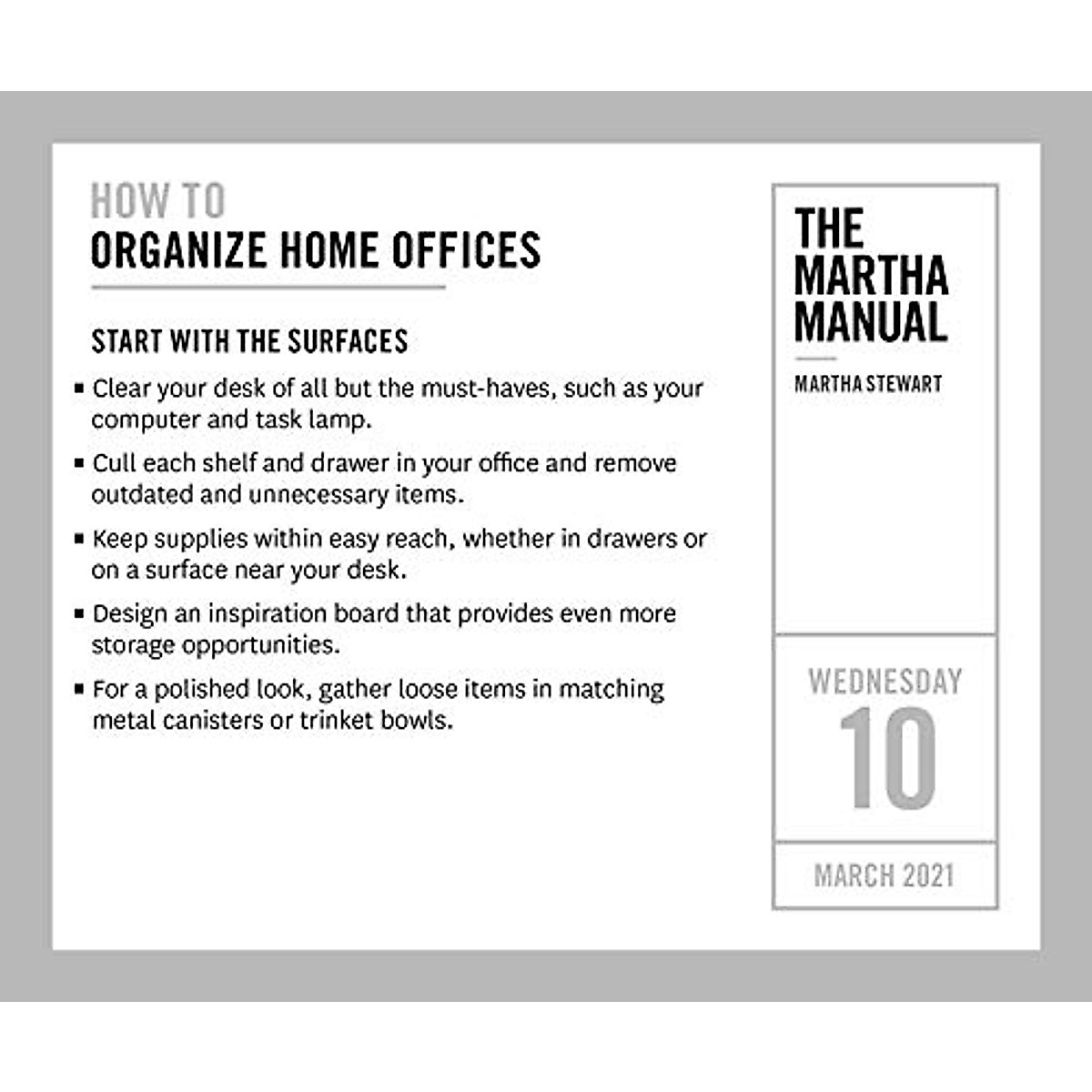 The Martha Manual 2021 Day-to-Day Calendar