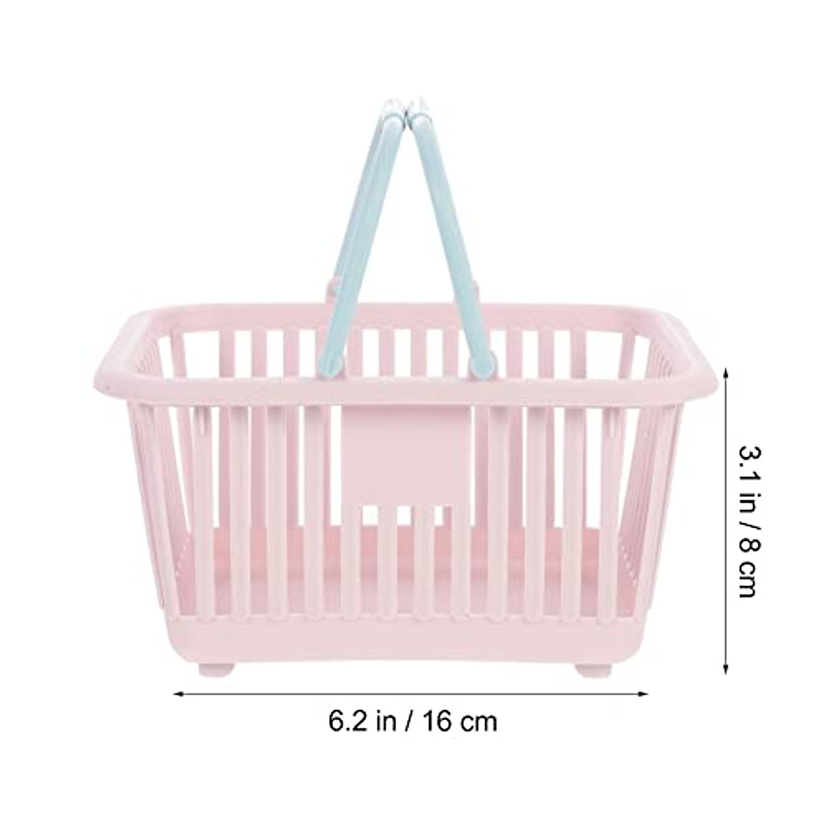 Kisangel Toy Shopping Basket 3pcs Plastic Portable Baskets with Handles Mini Shopping Basket Play Grocery Basket Toys Storage Organizer for Kids Kids Basket