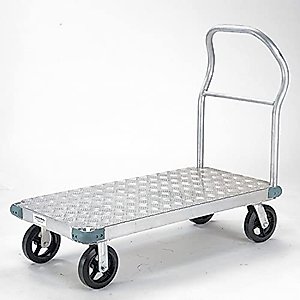 Global Industrial Platform Truck - Aluminum Diamond Deck, 60 x 30, 2400 Lb. Capacity, 8" Rubber Casters