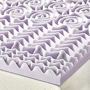 Mellow 2 Inch 5-Zone Memory Foam Mattress Topper, Soothing Lavender Infusion, Queen