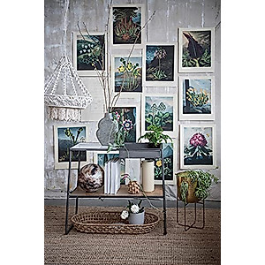 Bloomingville Hand-Woven Rattan Decorative Oval Seagrass and Metal Frame Basket, Natural