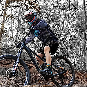 Santic Men's Mountain Bike Shorts Padded Pack of Two Cycling Shorts with Liner Loose-fit Stretchy Zipper Pockets Bicycle MTB Shorts Trail Camo Black XL