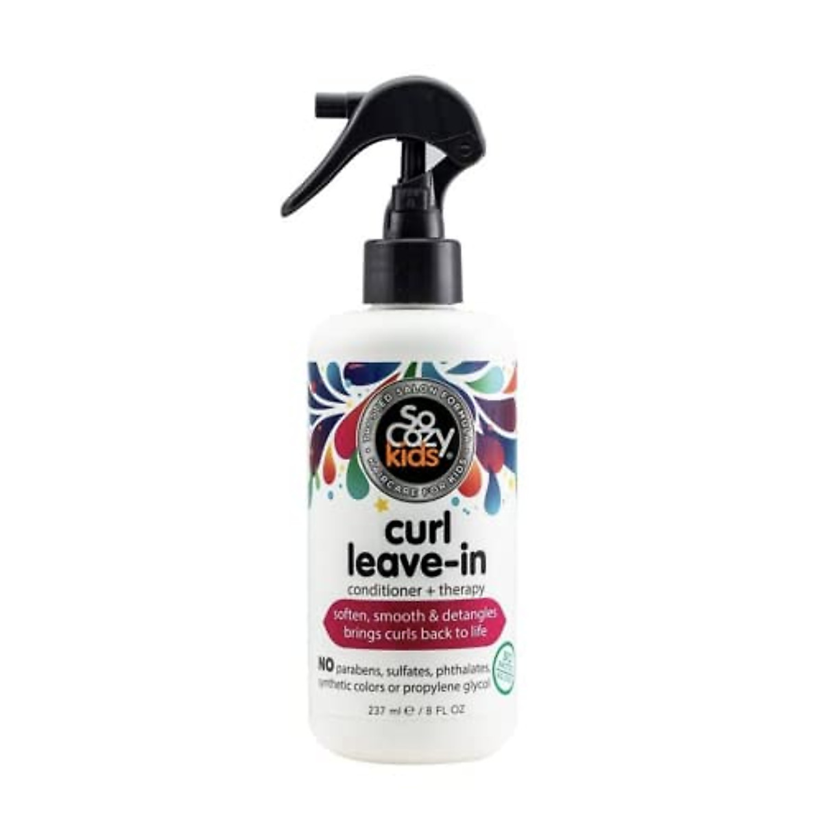 So Cozy Leave In Conditioner Spray (8 Fl Oz) Paraben-Free Detangler for Kids' Curly Hair, Deep Conditioner & Tangle-Free Curls, Gentle & Nourishing with Keratin, Vitamin B5, Olive Oil & Jojoba Oil