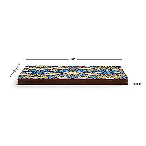Pimpernel Morris & Co Strawberry Thief Blue Collection Placemats | Set of 4 | Heat Resistant Mats | Cork-Backed Board | Hard Placemat Set for Dining Table | Measures 15.7” x 11.7”