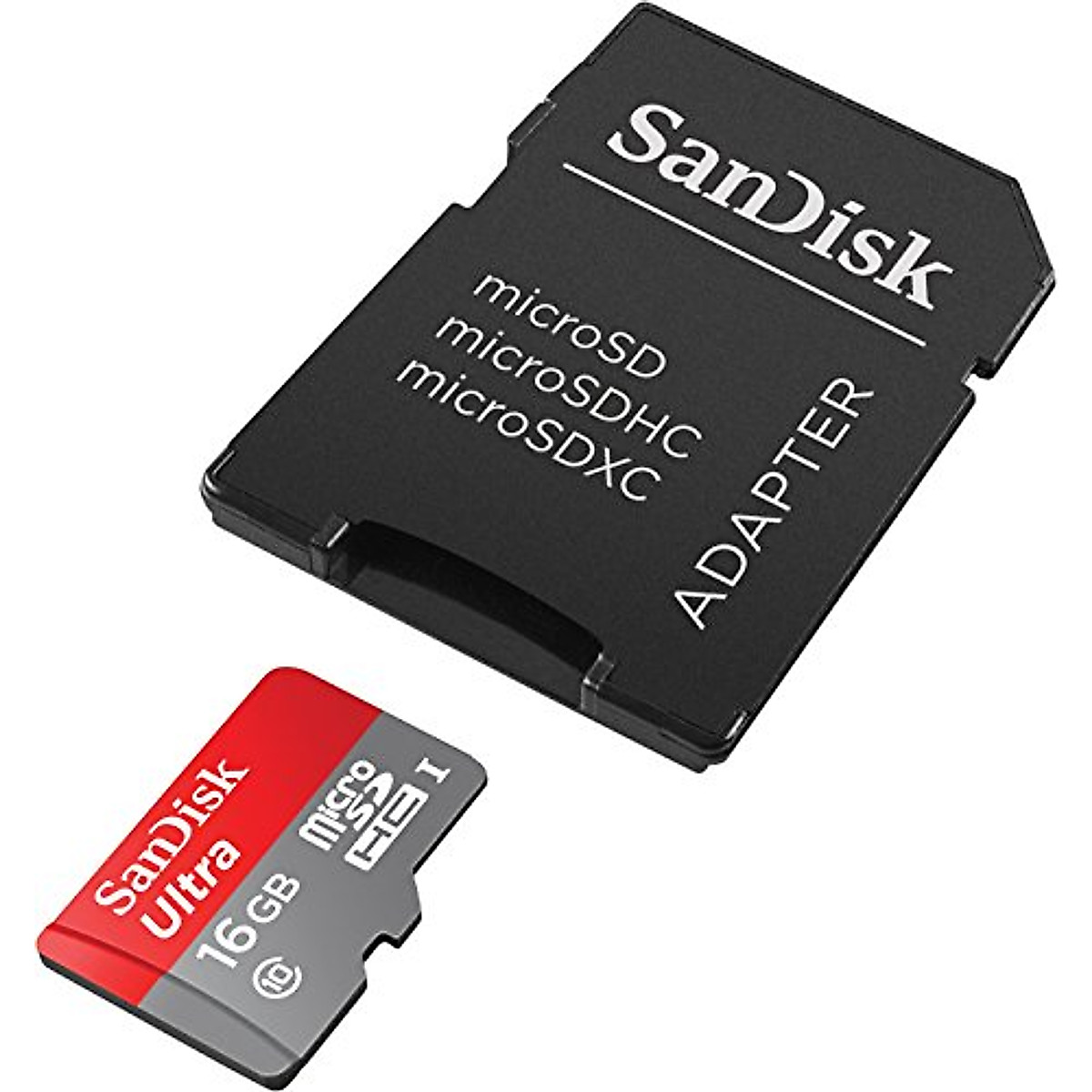 SanDisk Ultra 16GB Ultra Micro SDHC UHS-I/Class 10 Card with Adapter (SDSQUNC-016G-GN6MA)