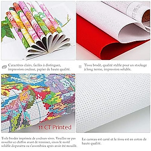 YMJD DIY Cross Stitch Embroidery Kit, 11CT Printed Embroidery Kit DIY Cross Stitch Embroidery Kit – Bee 36 x 36 cm