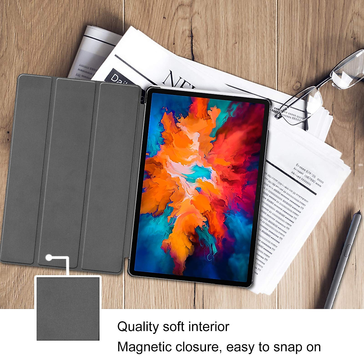 ProCase for Lenovo Tab P11 Pro Case 11.5 inch 2020 (TB-J706F / TB-J706L), Slim Lightweight Smart Cover Tri-fold Stand Folio Hard Shell Case for Lenovo Tab P11 Pro 11.5" Tablet 2020 Release –Black