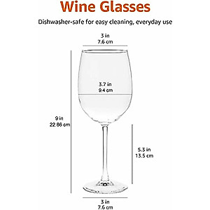 Amazon Basics All-Purpose Wine Glasses, 19-Ounce, Set of 4, Clear