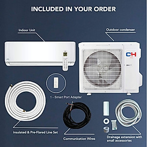 Cooper & Hunter 12,000 BTU, 115V Mini Split AC/Heating system Sophia Series 21.5 SEER with 16ft Installation Kit