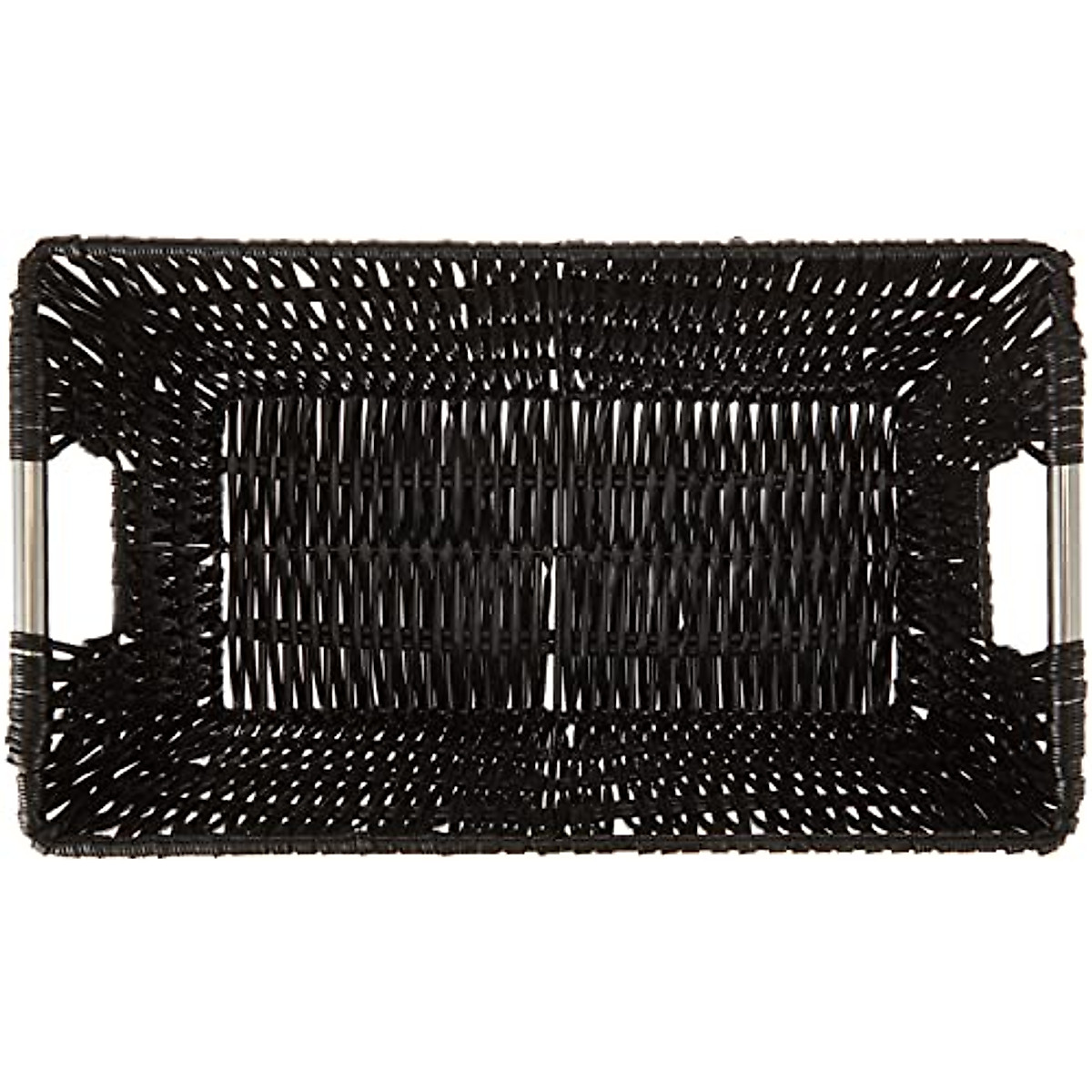 Whitmor Rattique Small Shelf Black Tote Basket