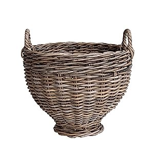 Creative Co-Op Woven Rattan Storage, Natural Basket