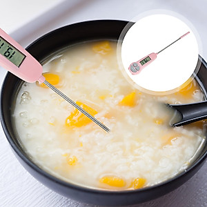 Digital Food Meat Candy: Instant Read Probe Backlit Temperature Alarm for Cooking BBQ Kitchen Oven Smoker Pink 30℃~ 300℃