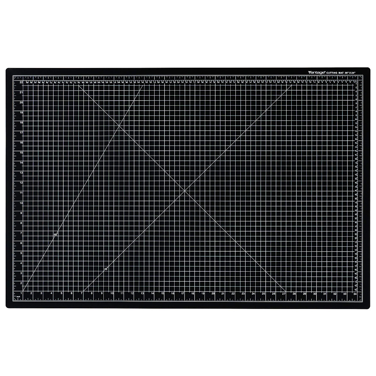 Dahle Vantage 10673 Premium Self-Healing Cutting Mat, 24"x36", 1/2" Grid, 5 Layers for Max Healing, Perfect for Crafts & Sewing, Black