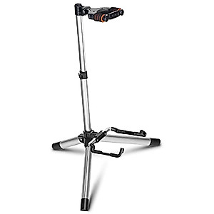 CAHAYA Guitar Stand Floor for Acoustic Electric Guitars and Bass Adjustable Height Folding Guitar Stand Lightweight Travel Instrument Holder