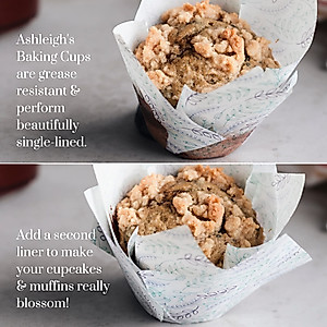 Ashleigh's Tulip Cupcake Liners - 100 Blush Ferns Cupcake Wrappers, Baking Cups, Muffin Cups, Cupcake Cups