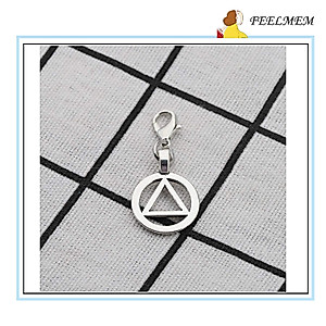 FEELMEM AA Recovery Jewelry AA Sobriety Charm Zipper Pull Alcoholics Anonymous Gifts Sober Sobriety Charm Sobriety Gifts