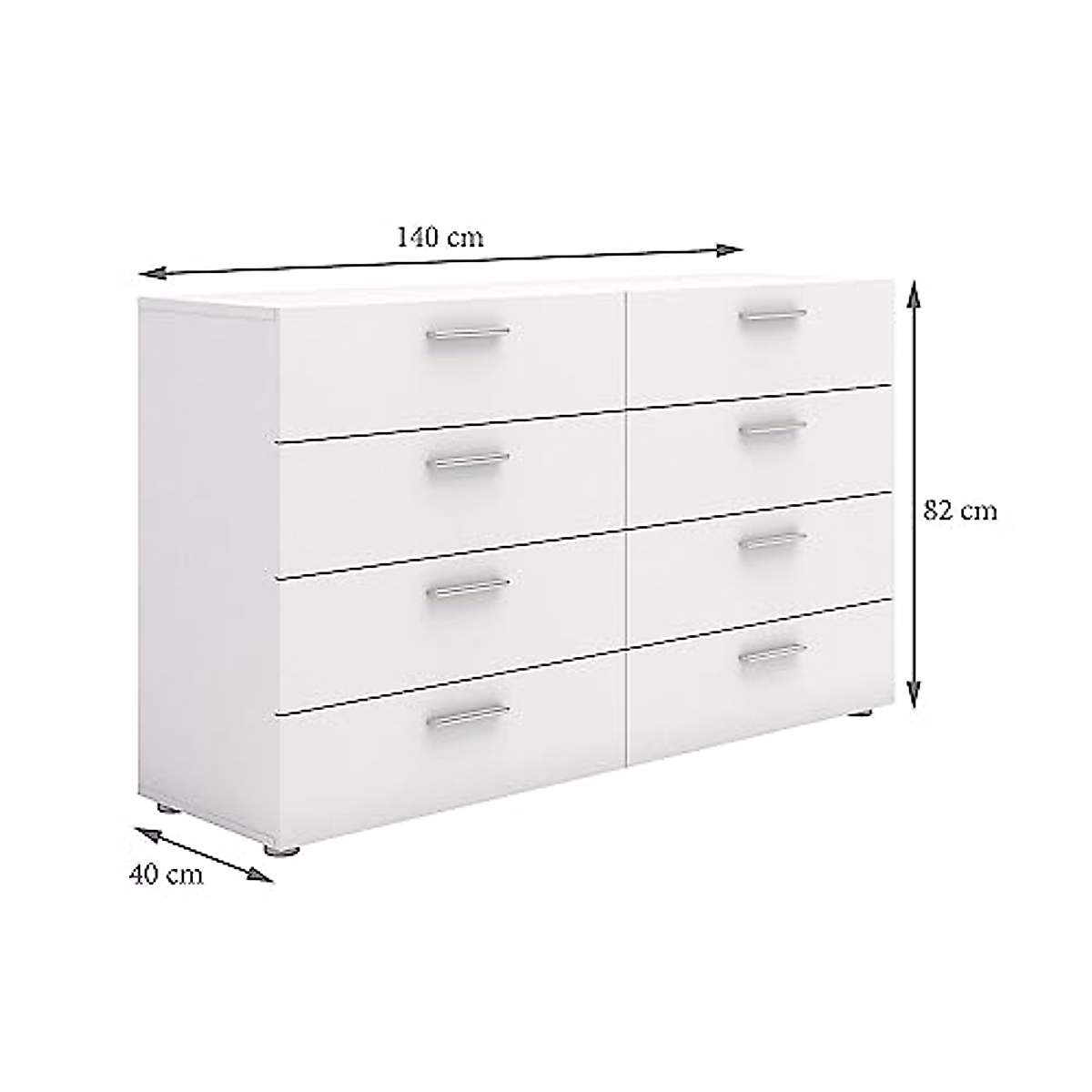 Tvilum Austin 8-Drawer Dresser, White
