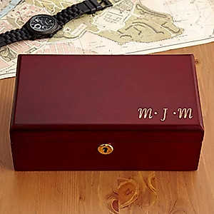 Let's Make Memories Personalized Engraved Wooden Valet - Keepsake Box - Secure Storage - For Dads and Grads - Father's Day Gift - 9”W x 5”L x 3.5”H