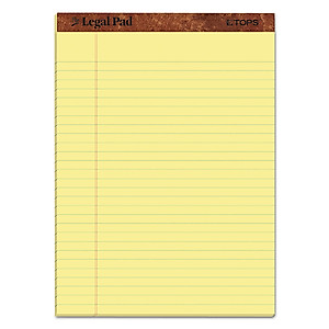 TOPS The Legal Pad Writing Pads, 8-1/2" x 11-3/4", Canary Paper, Legal Rule, 50 Sheets, 12 Pack (7532) & The Legal Pad Writing Pads, 5" x 8", Jr. Legal Rule, Canary Paper, 50 Sheets, 12 Pack (7501)