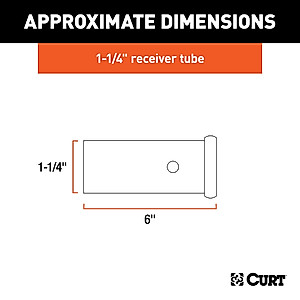 CURT 49506 1-1/4-Inch x 6-Inch Weld-On Raw Steel Trailer Hitch Receiver Tube