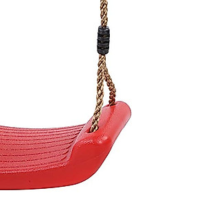 Childrens Garden Swing Seat, Stable PVC Kids Swing Seat Replacement, Plastic Swing Seat for Children, Easy Installindoor, Rope Swing for Adults & Kids, Weatherproof Garden Accessories(Red)