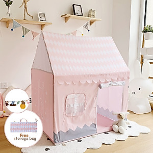 Girl Tents Indoor Playhouses,Kids Playhouse with 3 Windows,Indoor Playhouse,Toys for 1,2,3,4,5,6-Year-Old Girls,Light and Easy to Assembly and Easy to Wash- Best Birthday Gift -39"×27"×42"
