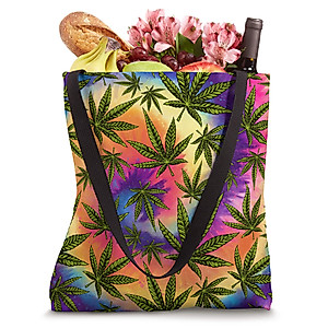 Marijuana Ganja Hemp Cannabis Weed Tie dye Pattern Smoking Tote Bag