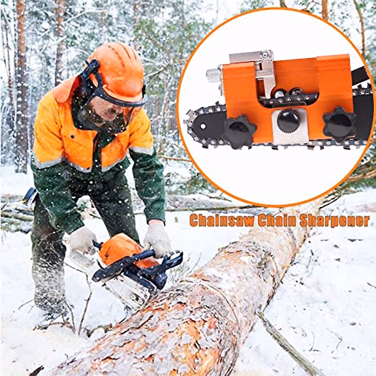 HOJILA Chainsaw Sharpener, Portable Chain Saw Sharpening Jig Kit, Suitable for All Kinds of Chain Saws and Electric Saws