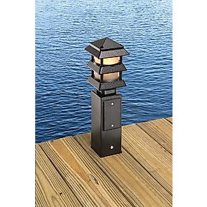 Arlington Industries GPD9B Gard-N-Post Outdoor Deck-Mount Light Post for Outlets/Lamps, 9-Inch, Black
